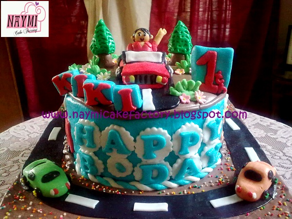 Naymi Cake Factory: Tart Cake Mobil Kiki 1thn & Cupcake Butter Coklat Oreo