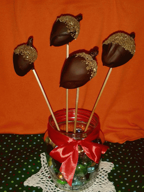 Agarimos | Cakes and Cookies: ACORN CAKE POPS. CAKE POPS BELLOTA