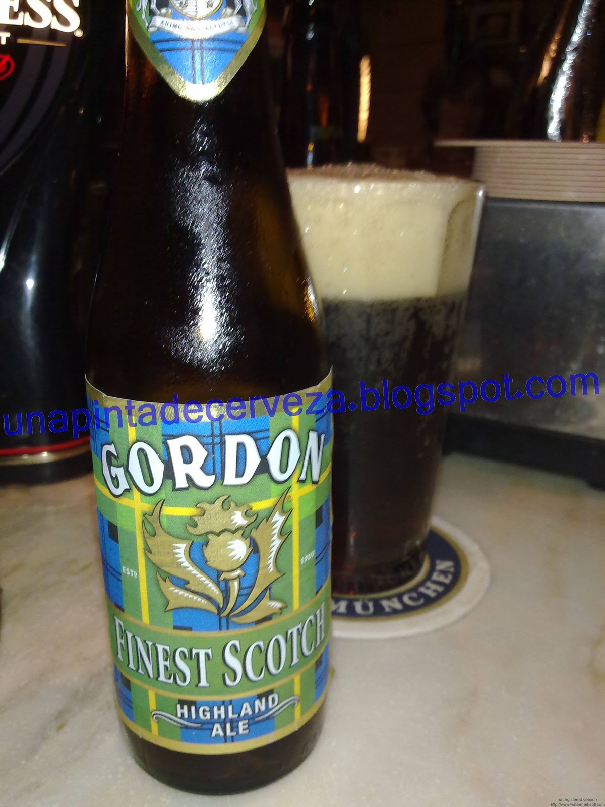 Una pinta de cerveza: Gordon Finest Scotch