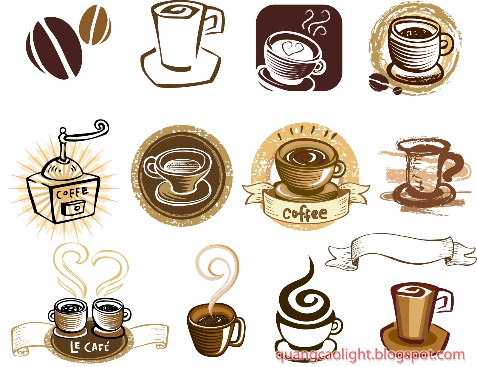 Chủ đề ly cà phê file Vector - công ty in ấn