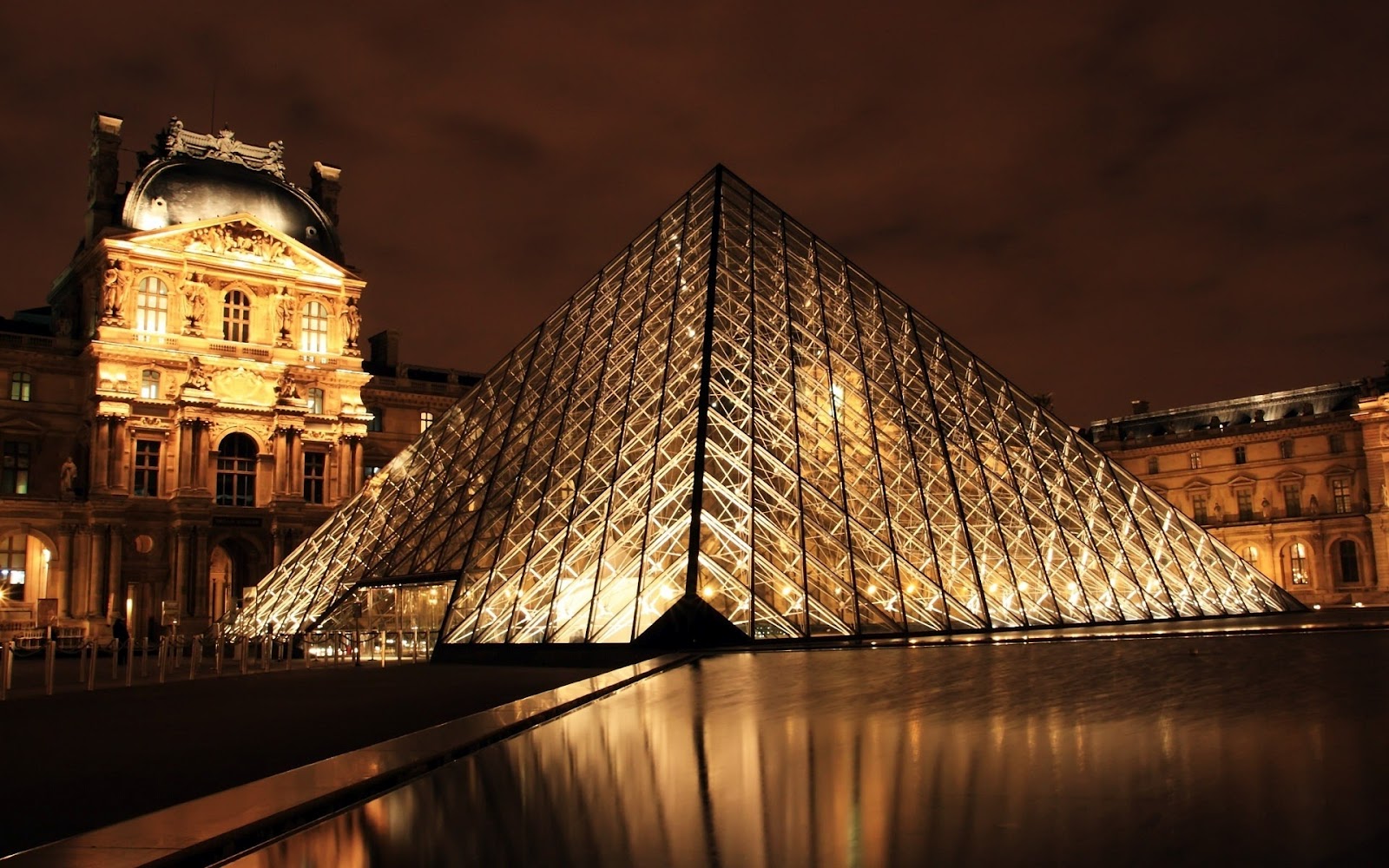 Louvre Pyramid Paris - France [HD - 1920x1200] | Bimages.Net - Free ...