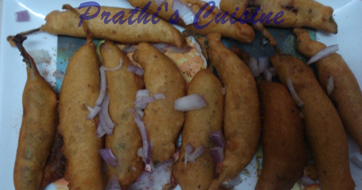 MASALA MIRCHI BAJJI / STUFFED CHILLY BAJJIS - Prathi's Cuisine