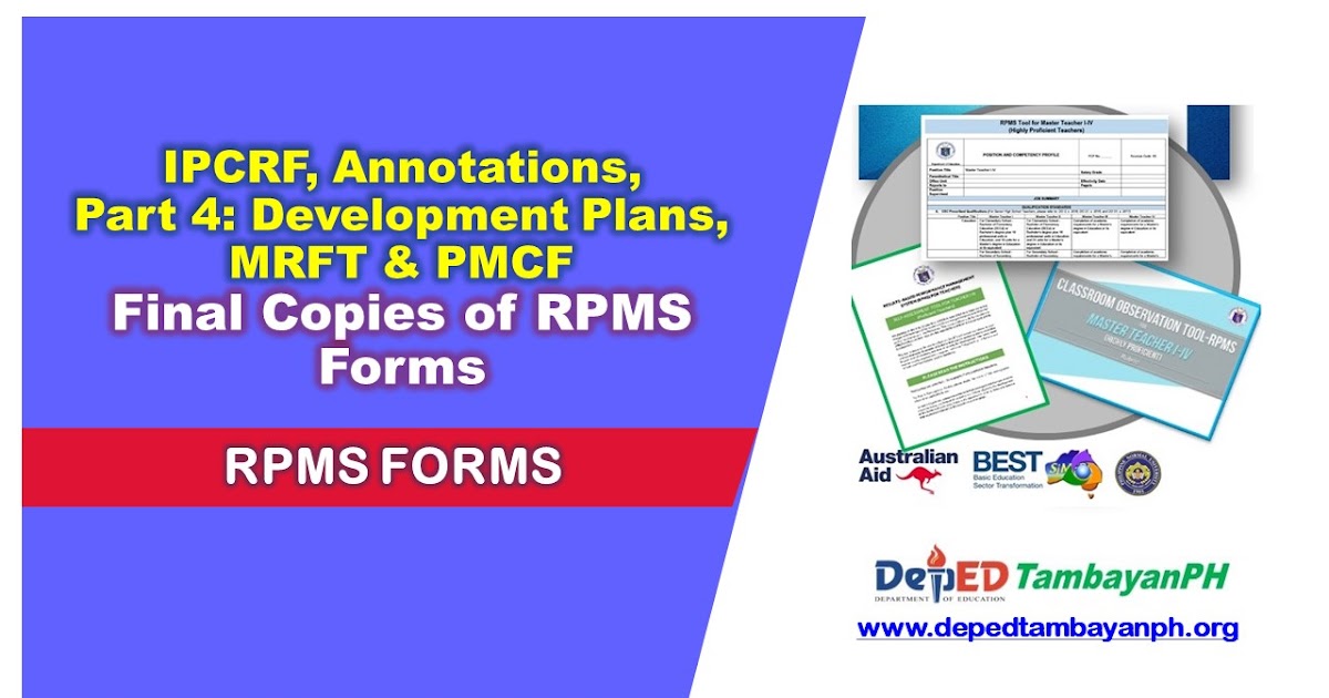 Final Copies of RPMS Forms (IPCRF, Annotations, Part IV: Devt Plans ...