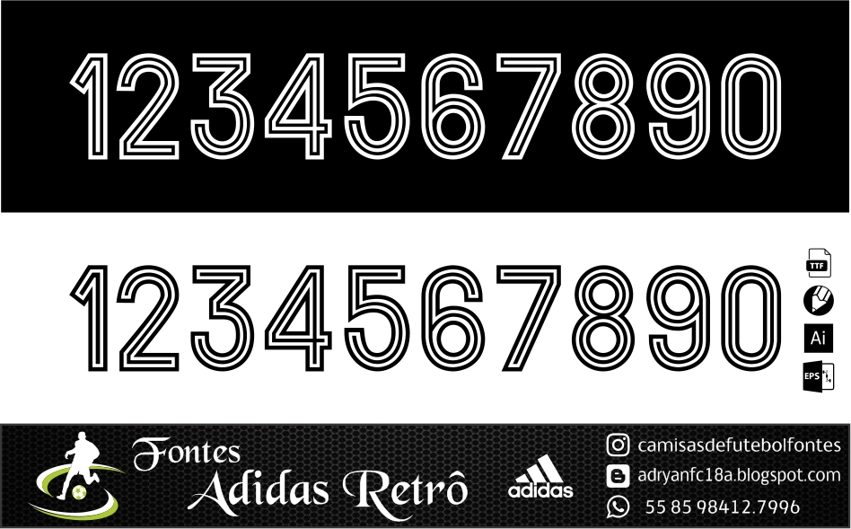 Football Teams Shirt And Kits Fan: Adidas Retro Font 80's-90's "German ...