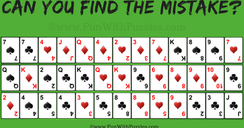 Can You Find the Mistake Puzzle: Cards Game Challenge