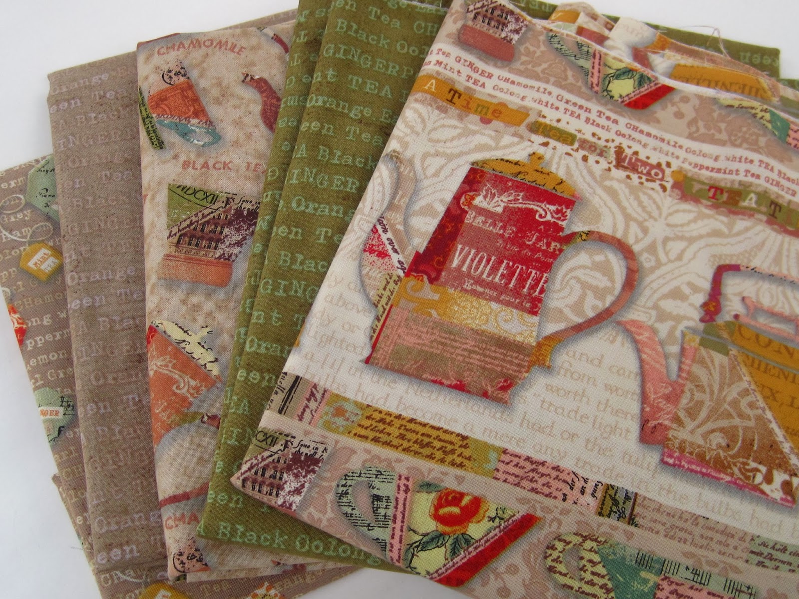 Tea With Friends: "Tea Time" fabrics by Linda Maron