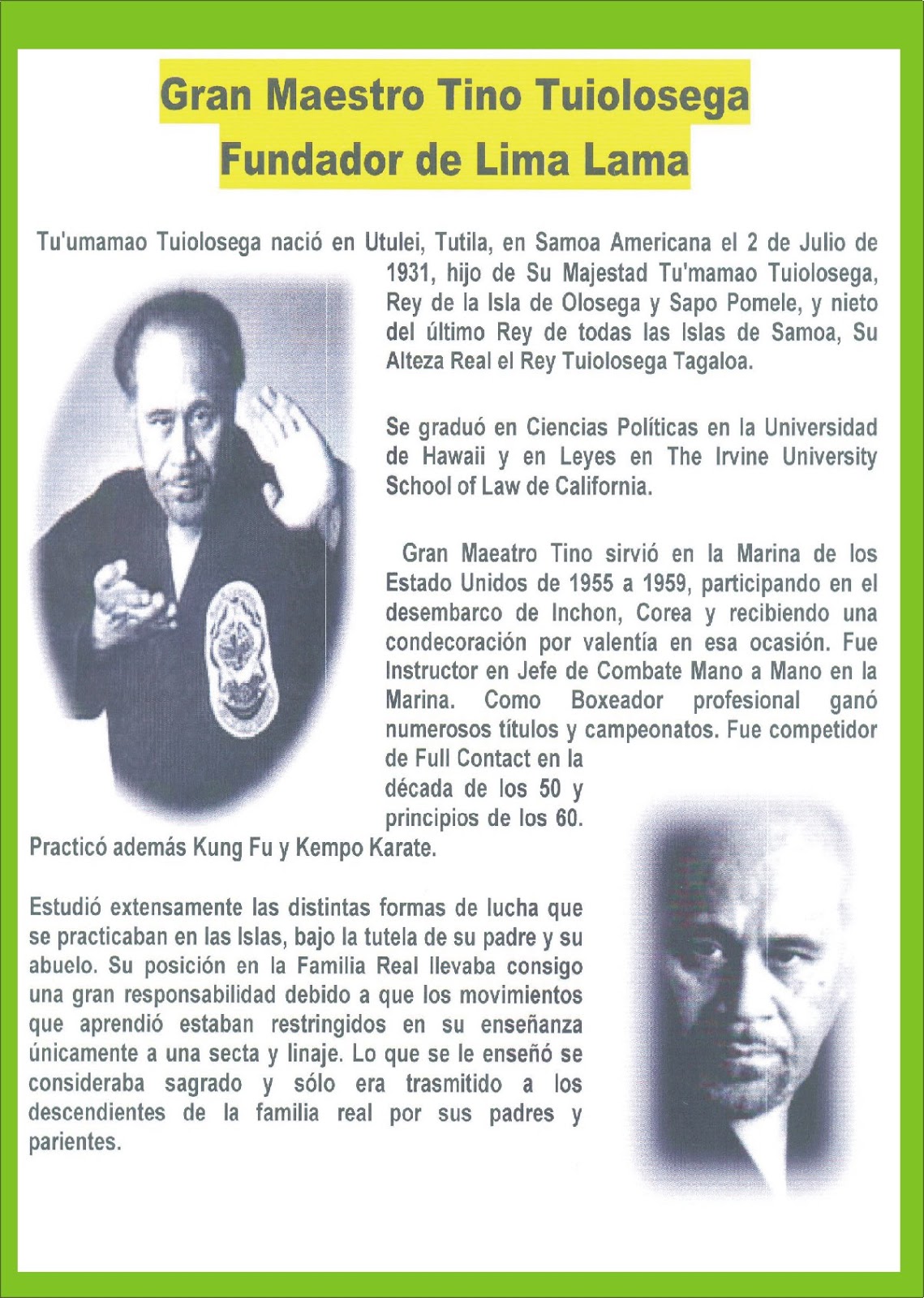 OHANA LIMALAMA: Lima Lama Arte Marcial Polinesio