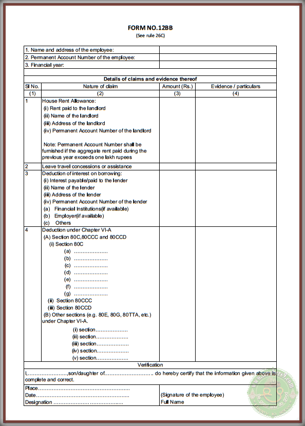 What Is Form No 12BB In Notification No 30 2016 Of Income Tax what-is-form-no-12bb-in-notification-no-30-2016-of-income-tax