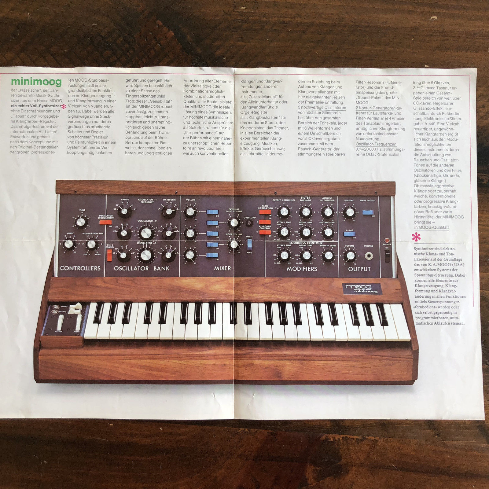 MATRIXSYNTH: Moog Mini Moog model D vintage synthesizer original ...