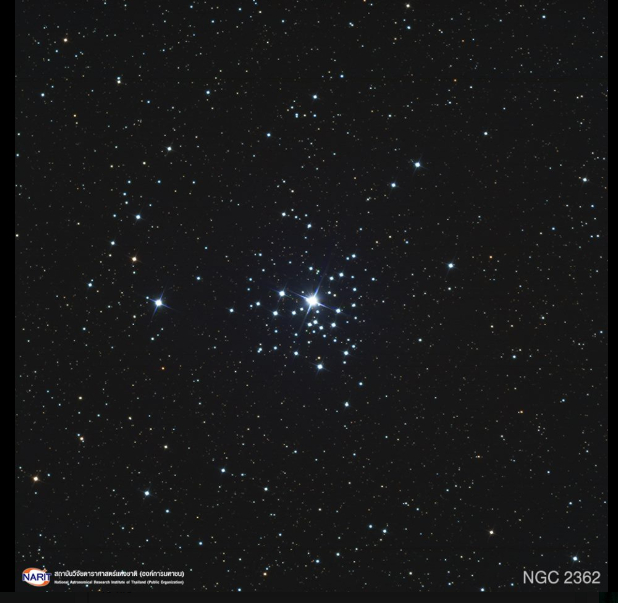 NGC 2362 เป็นกระจุกดาวเปิดในกลุ่มดาวหมาใหญ่ | dmcpost