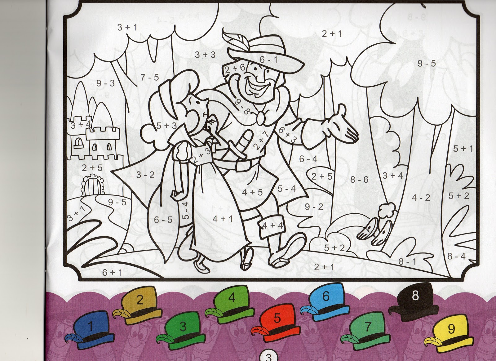 CALCULAR E COLORIR BRANCA DE NEVE - ADIÇÃO E SUBTRAÇÃO.