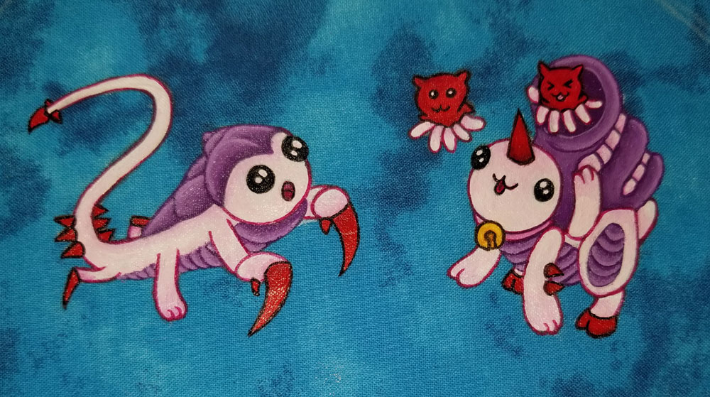 Knitfink crafts everything...: Chibi Tyranid Dice Bag