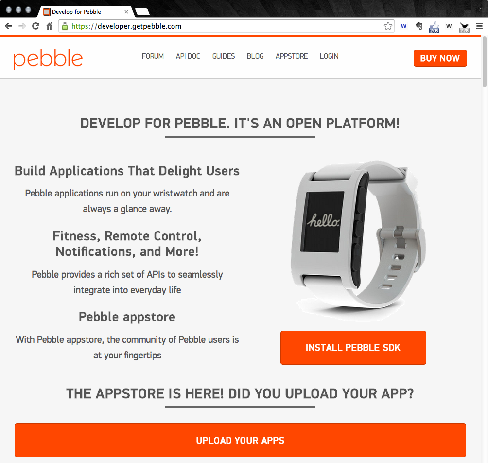 pebble SDKのインストールとサンプル