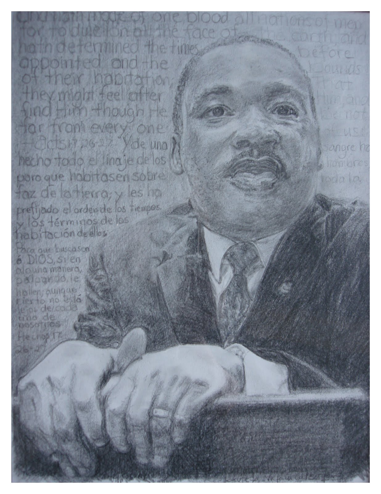 Victoria on Okinawa Draw & Paint: Martin Luther King Jr drawing