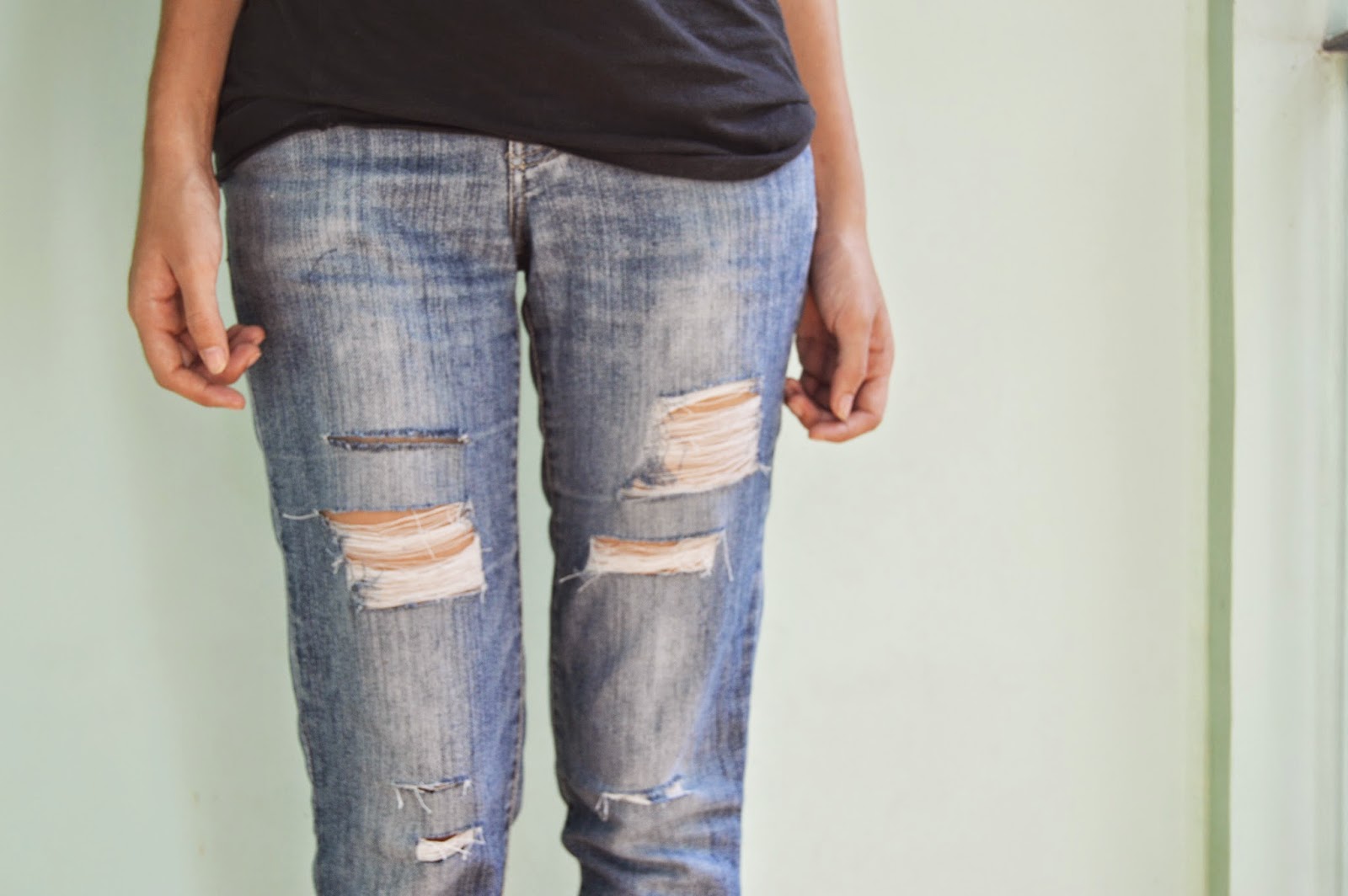 DIY Tattered Jeans - Nested Thoughts