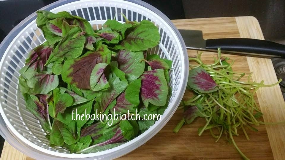 The Baking Biatch || by Cynthia Lim: Red Spinach Tofu (Deep-fried)