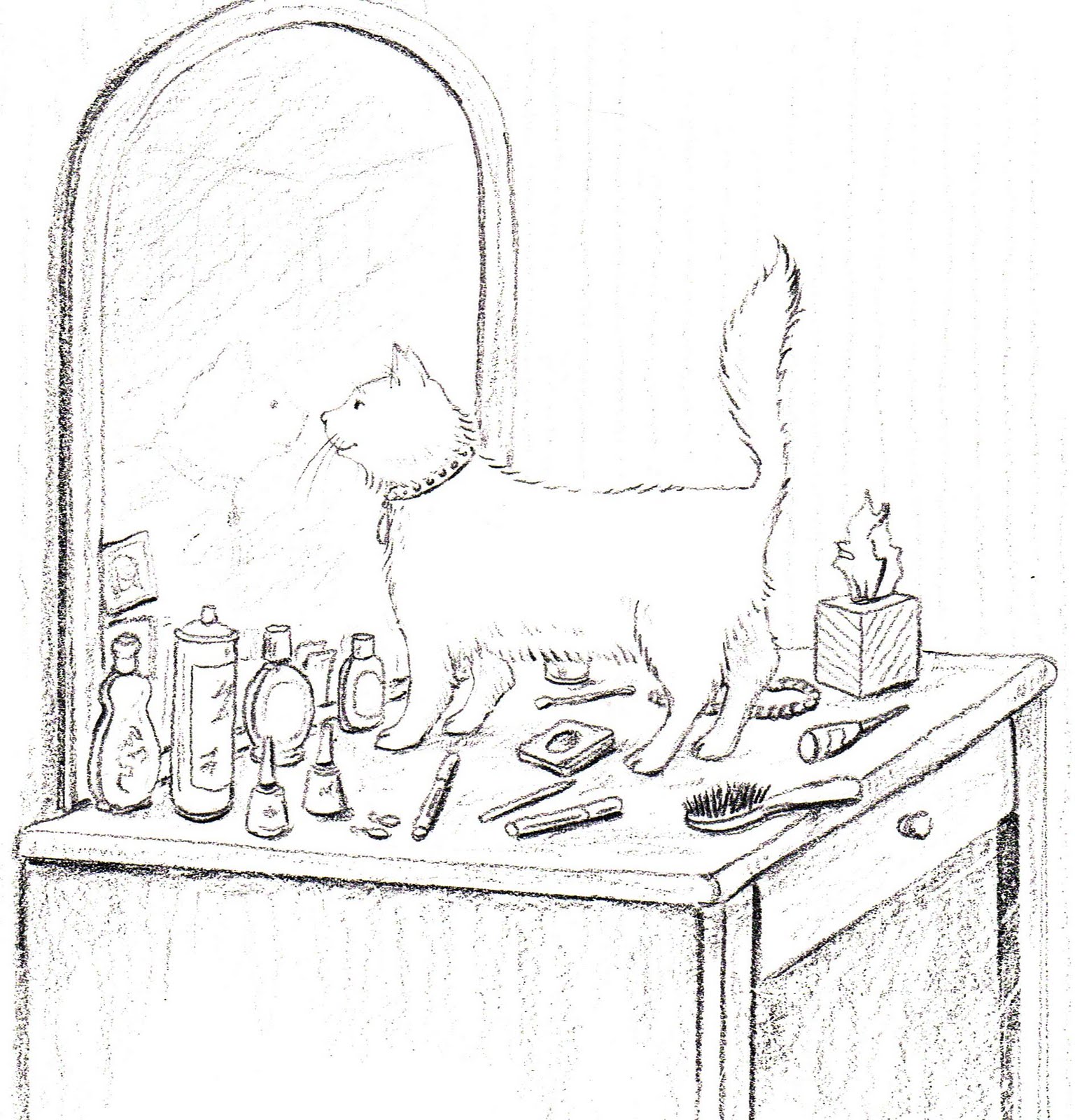 just pencil on paper: Sketch for IF "vanity"