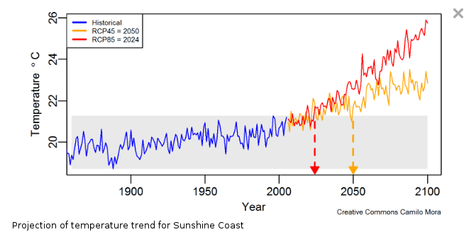 The authors, using 39 climate models, determined Brisbane is likely to ...