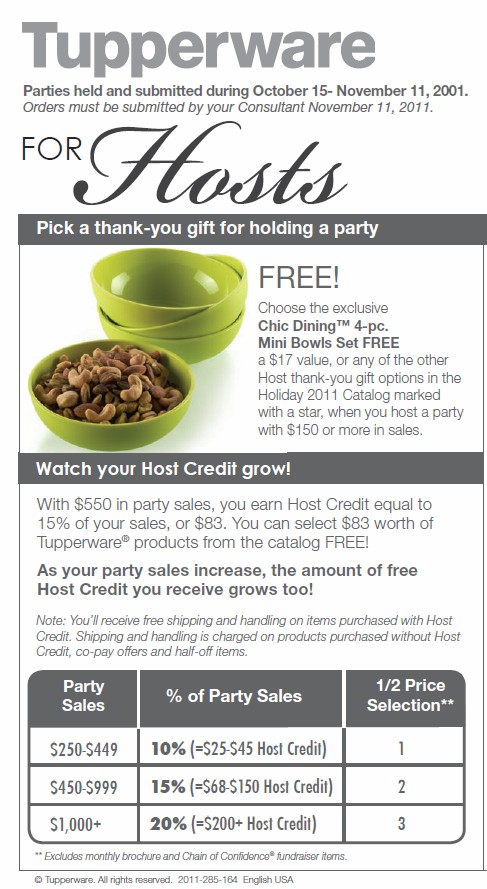 Shonnie's Totally Fun With Tupperware Blog: October Host Specials