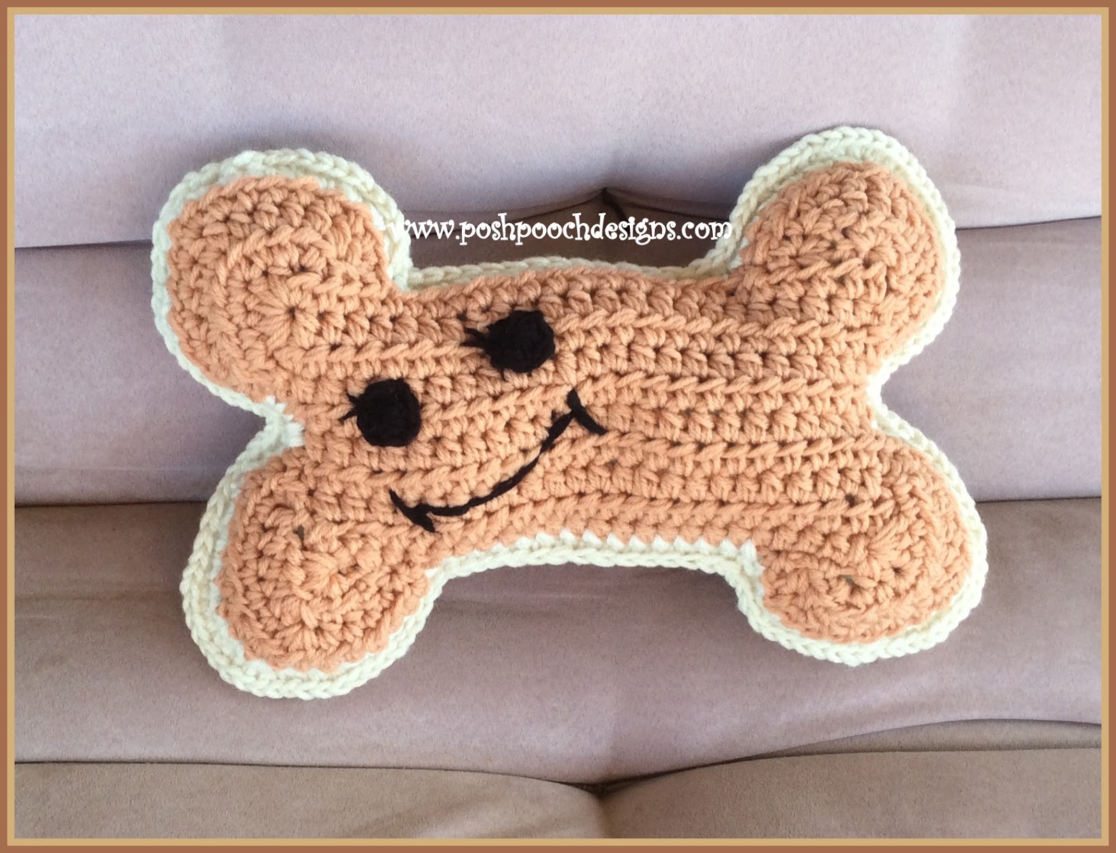 Posh Pooch Designs : Crochet Dog Bone Pillow | Posh Pooch Designs