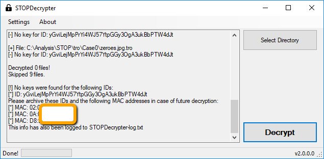 Дешифровщики файлов (дешифраторы, декриптеры): STOP-Djvu Decrypter