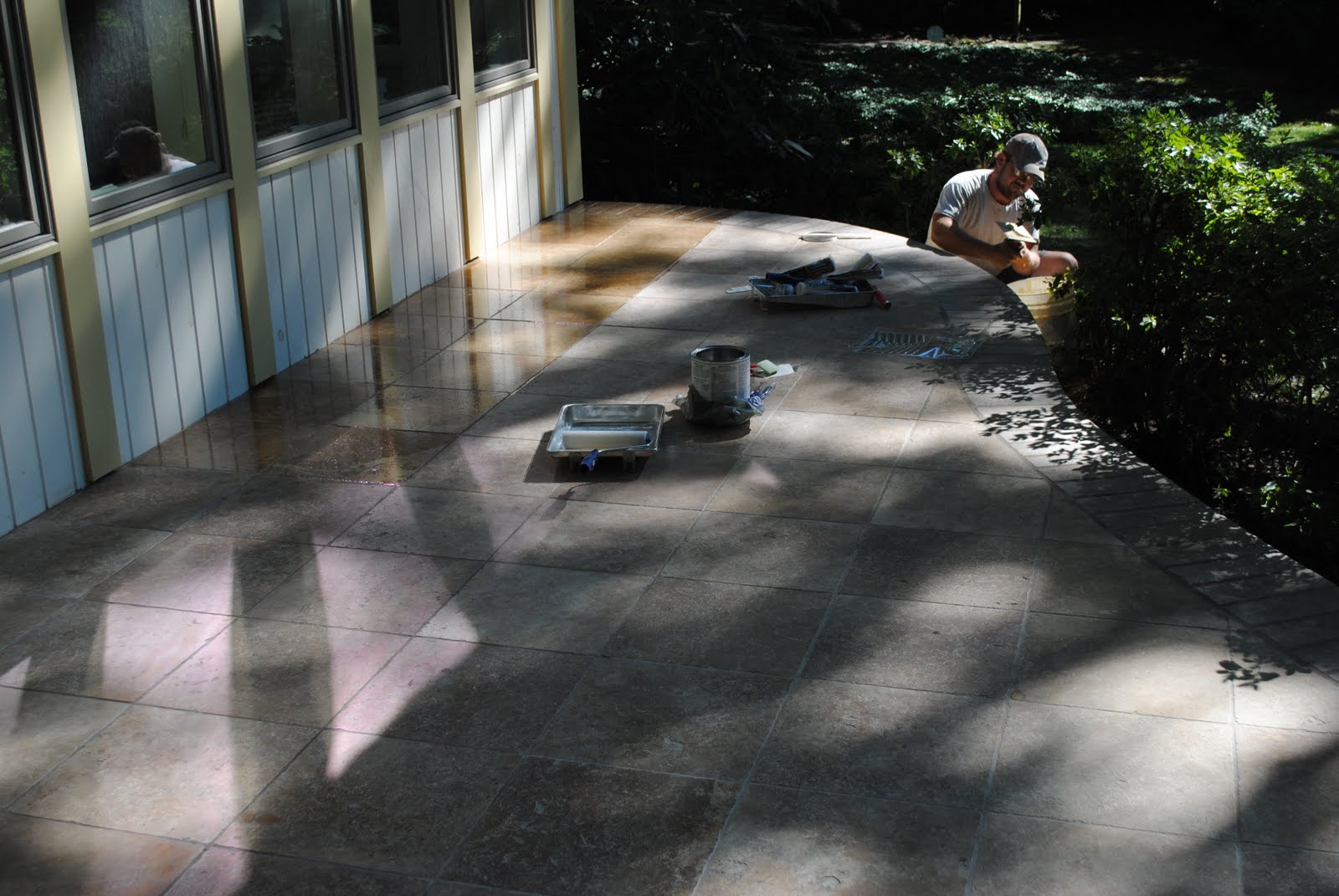 Martin Shaw Landscape Design : Travertine Patio Process