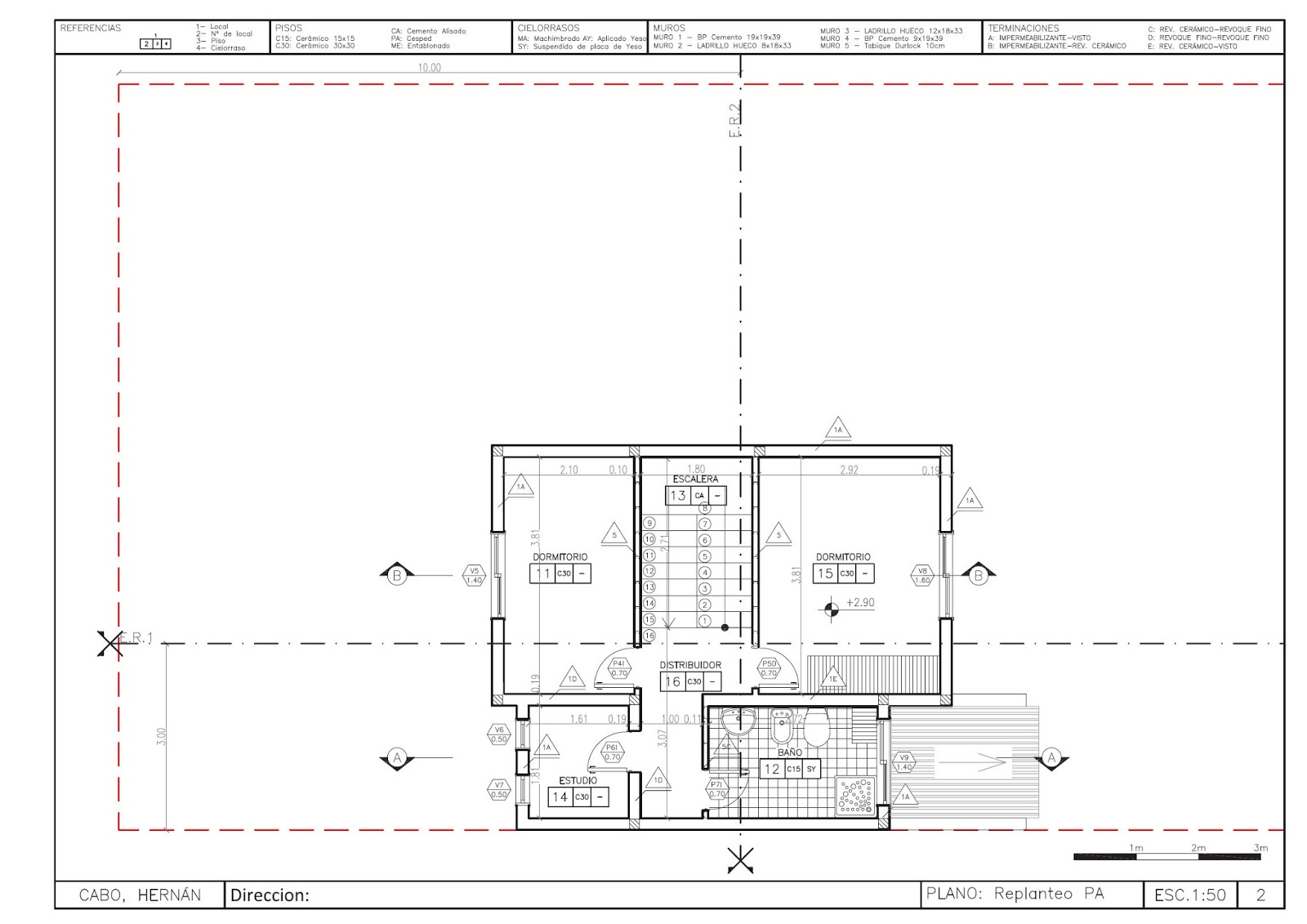 Detalles constructivos CAD: Planos de Replanteo de Arquitectura