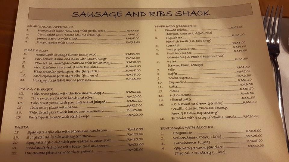 Eva's Food Diary: Sausage and Ribs Shack @ Taman Midah - Visit after GST