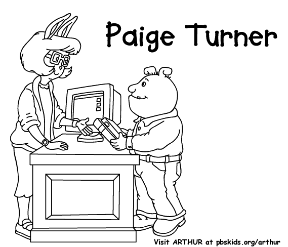 Coloring & Activity Pages: Paige Turner & Binky at the Library