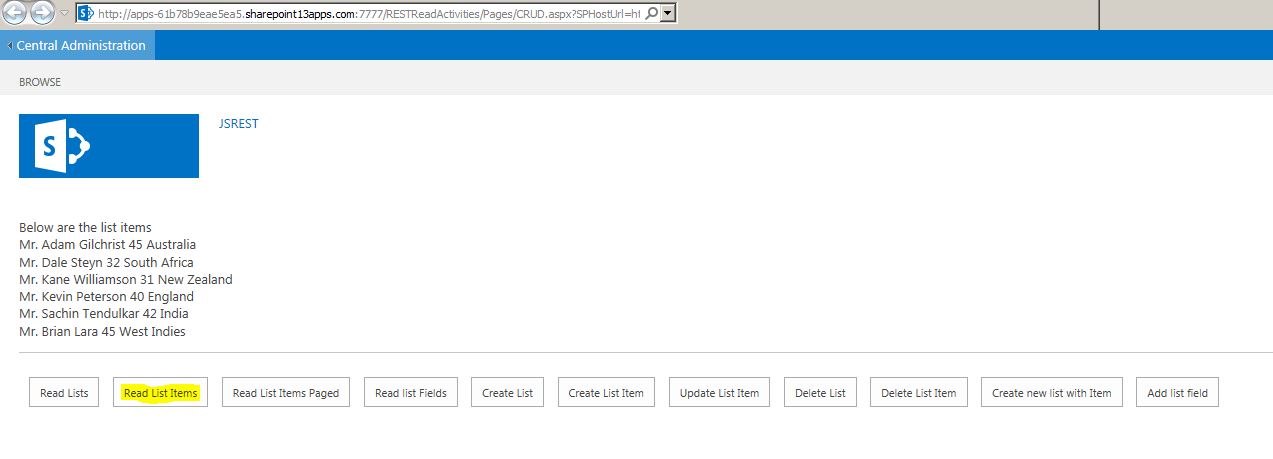 SharePoint Home: REST operations using SharePoint Hosted Apps