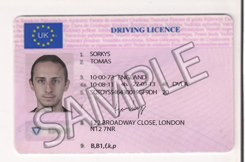 PSD Format in all UK Identification Documents: UK Driver License