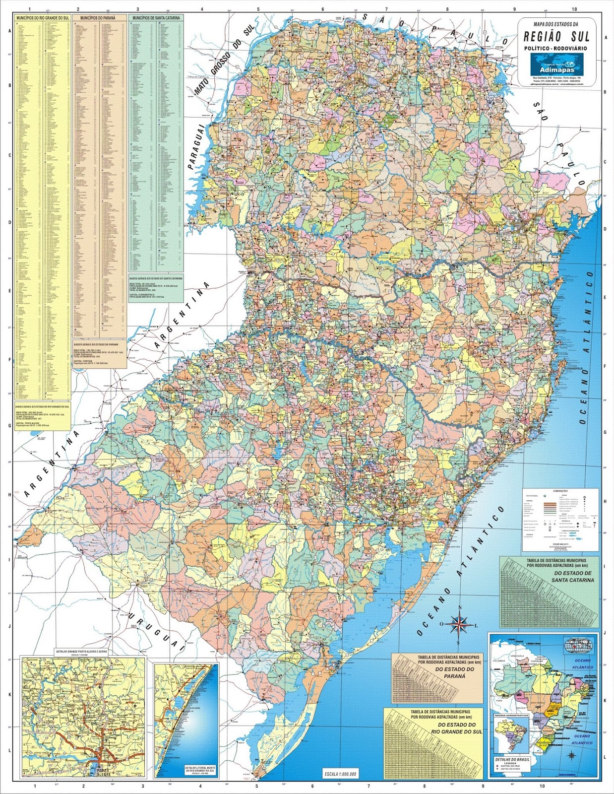 Mapas da Região Sul do Brasil