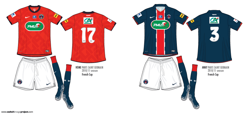 Football teams shirt and kits fan: PSG French League/cup 2010-11
