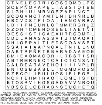 ,: Actividades sobre el reciclaje