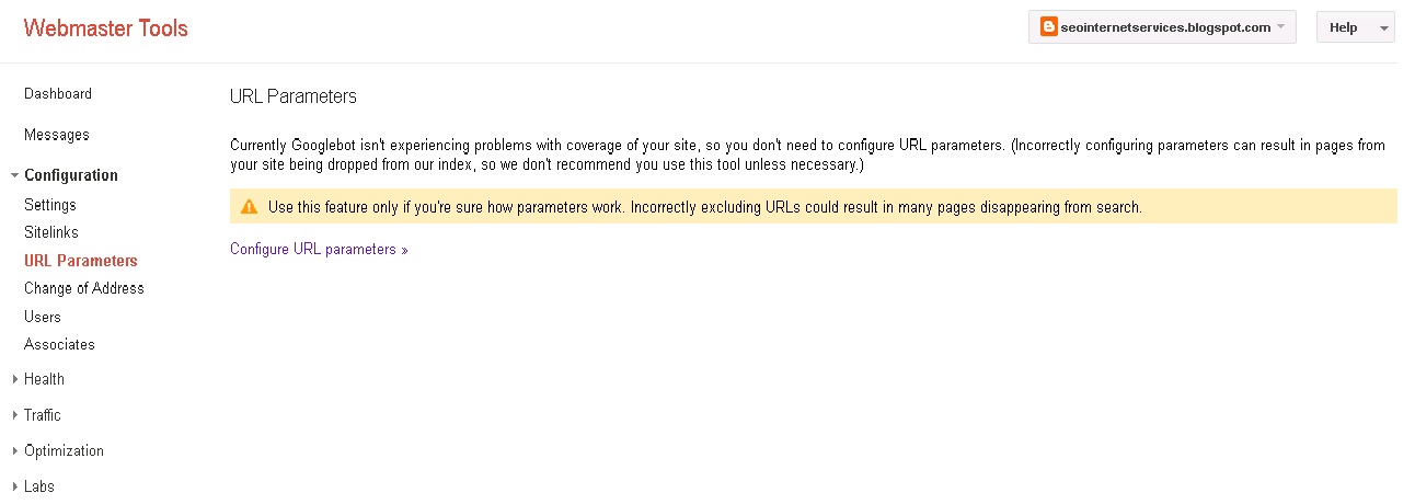 URL Parameters in Google Webmaster Tools