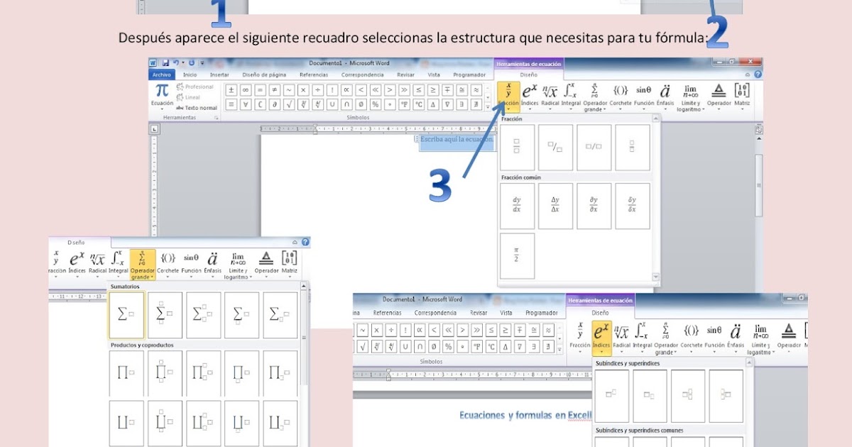 Blog Irma Robles : Como poner "Ecuaciones y fórmulas en Word y Excell"