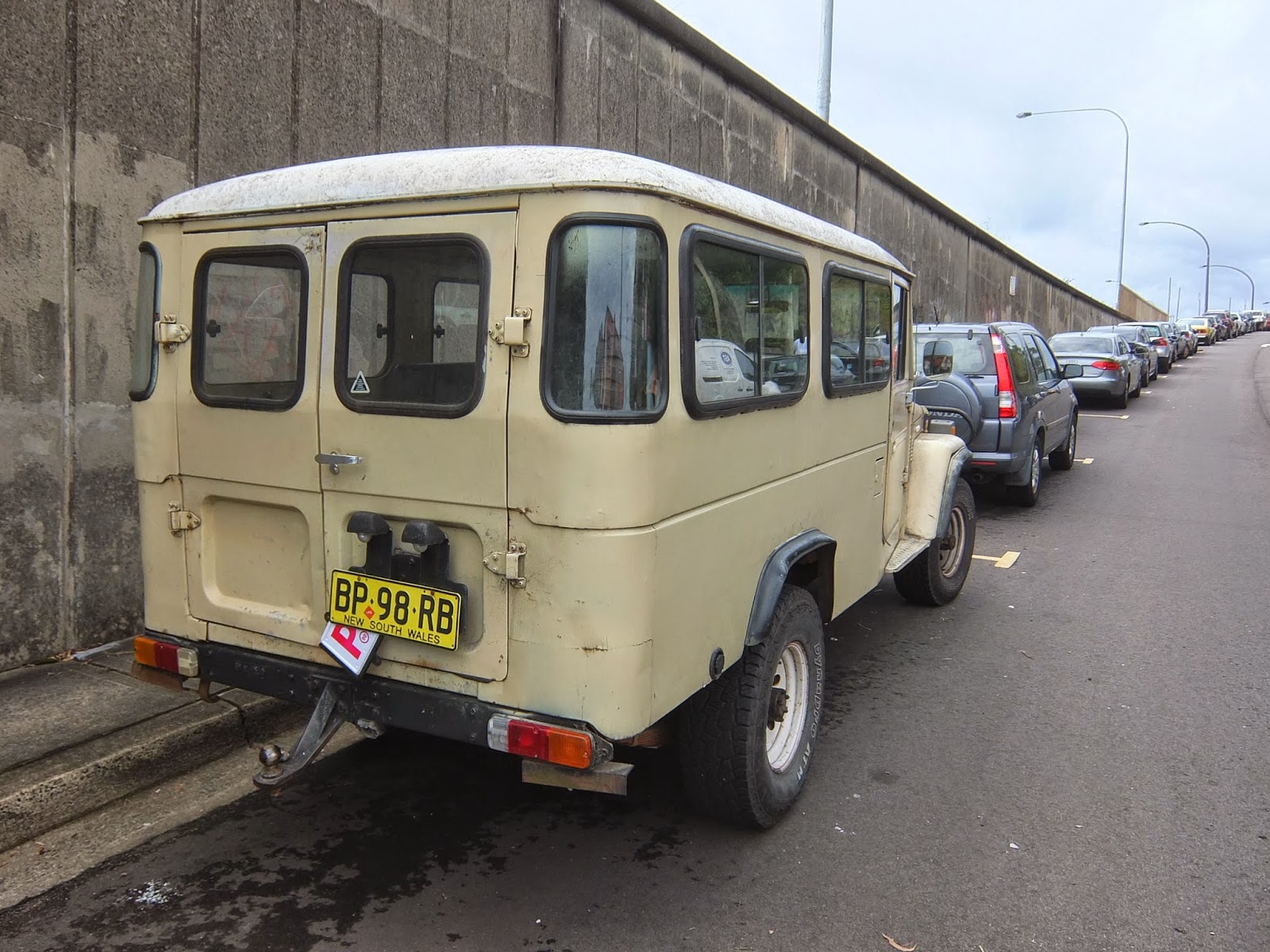 Aussie Old Parked Cars: 1984 Toyota Land Cruiser Troop Carrier (FJ47)