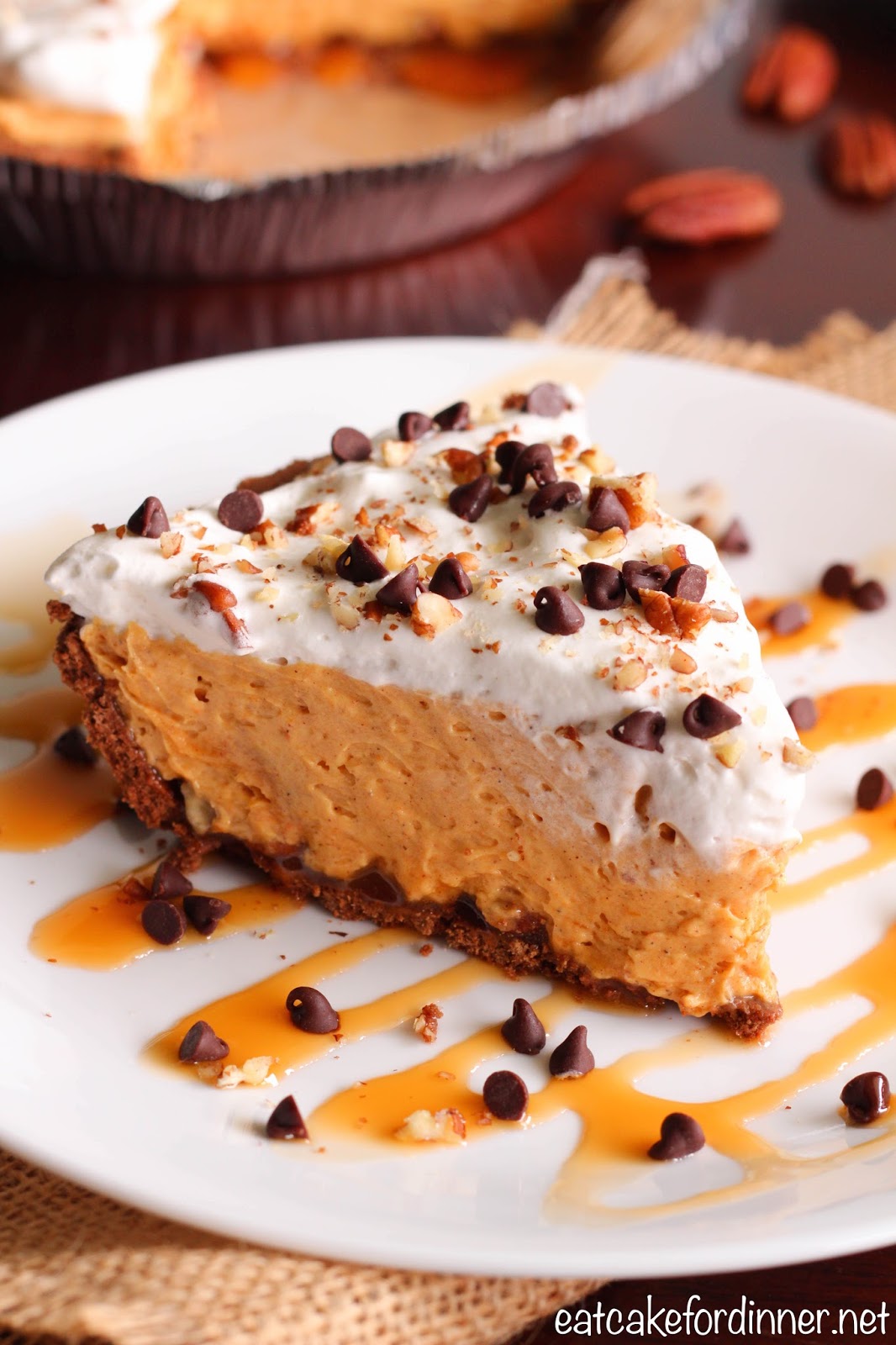 Eat Cake For Dinner: No-Bake Pumpkin Turtle Pie
