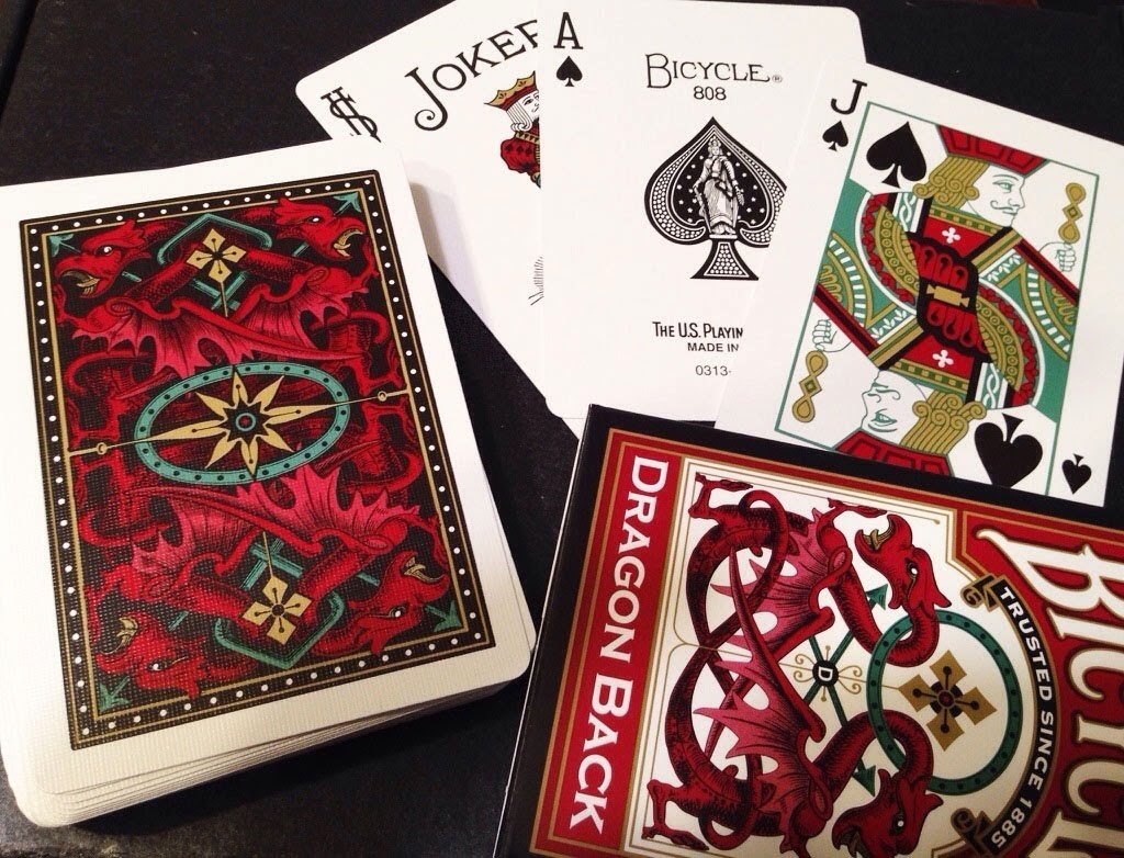 Bicycle® Dragon Back (RED) Playing Cards - Magic and Imported Playing ...