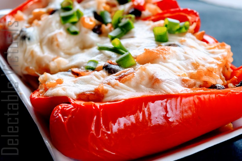 Delectable Victuals: Southwest Rice Stuffed Red Peppers