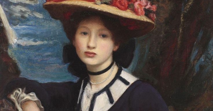 ART BLOG: George Spencer Watson - Portrait of a Lady Holding a Parasol