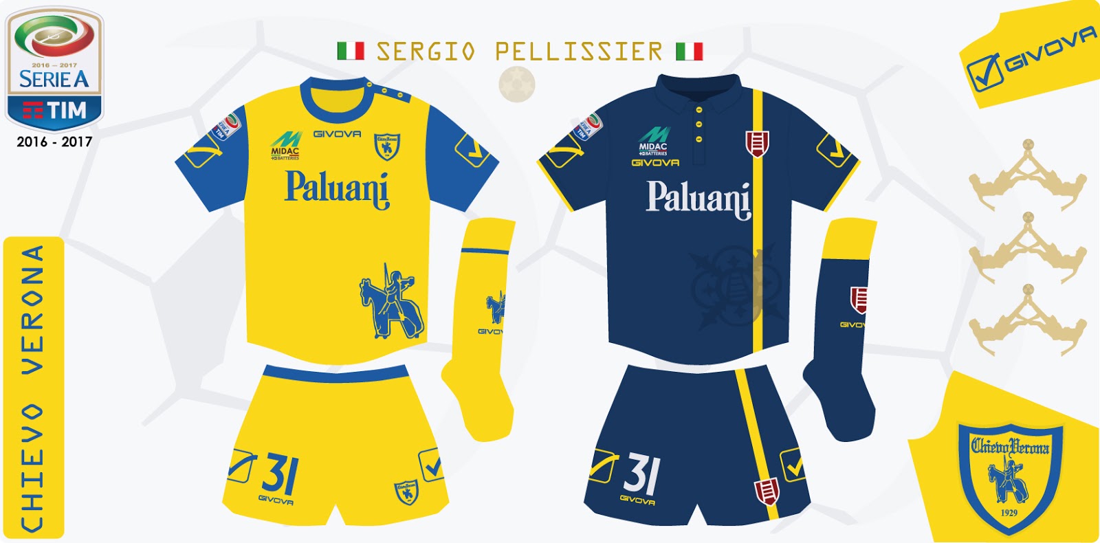 Design Futbol Kits: Chievo Verona 2016 - 2017 (Serie A)