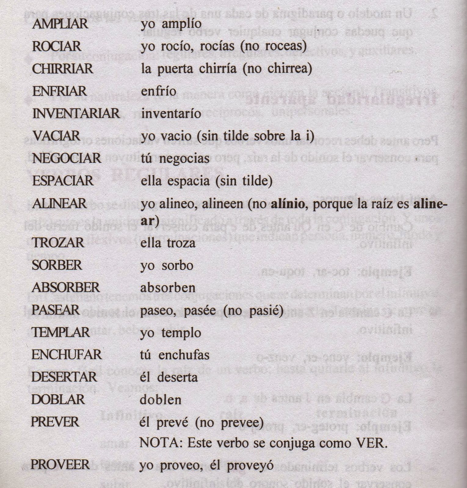 Consultas Ortográficas : Verbos regulares