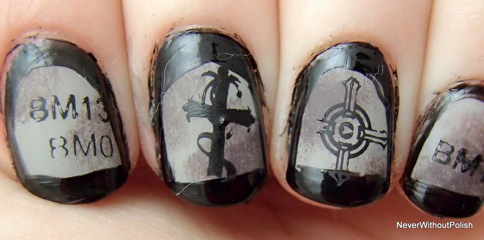 Never Without Polish: "This is Halloween" Nail Art Challenge: Graveyard