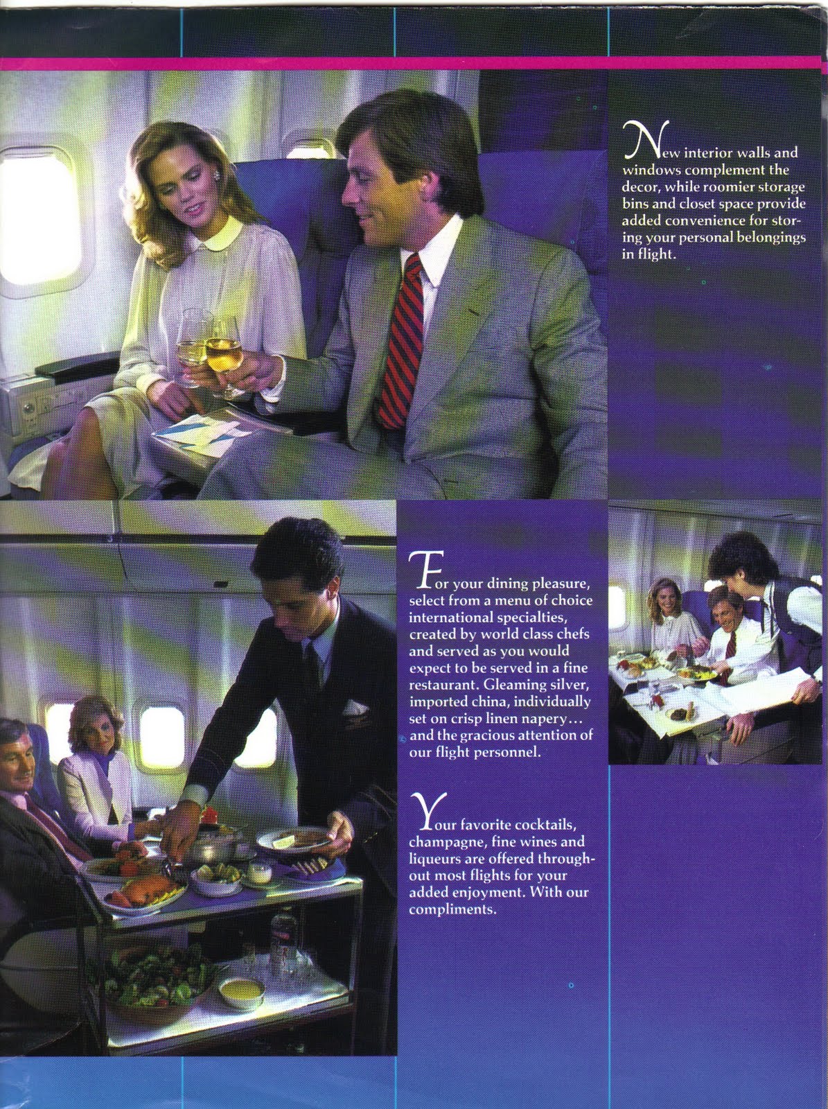 Airlines Past & Present: Pan Am First Class 1980's