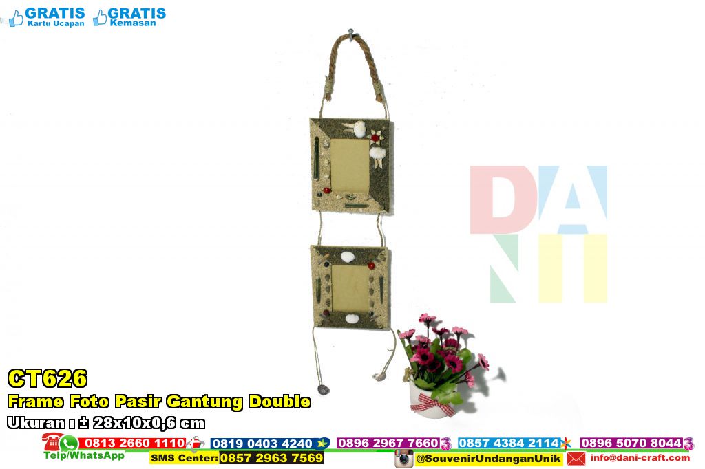 Frame Foto Pasir Gantung Double | Souvenir Pernikahan