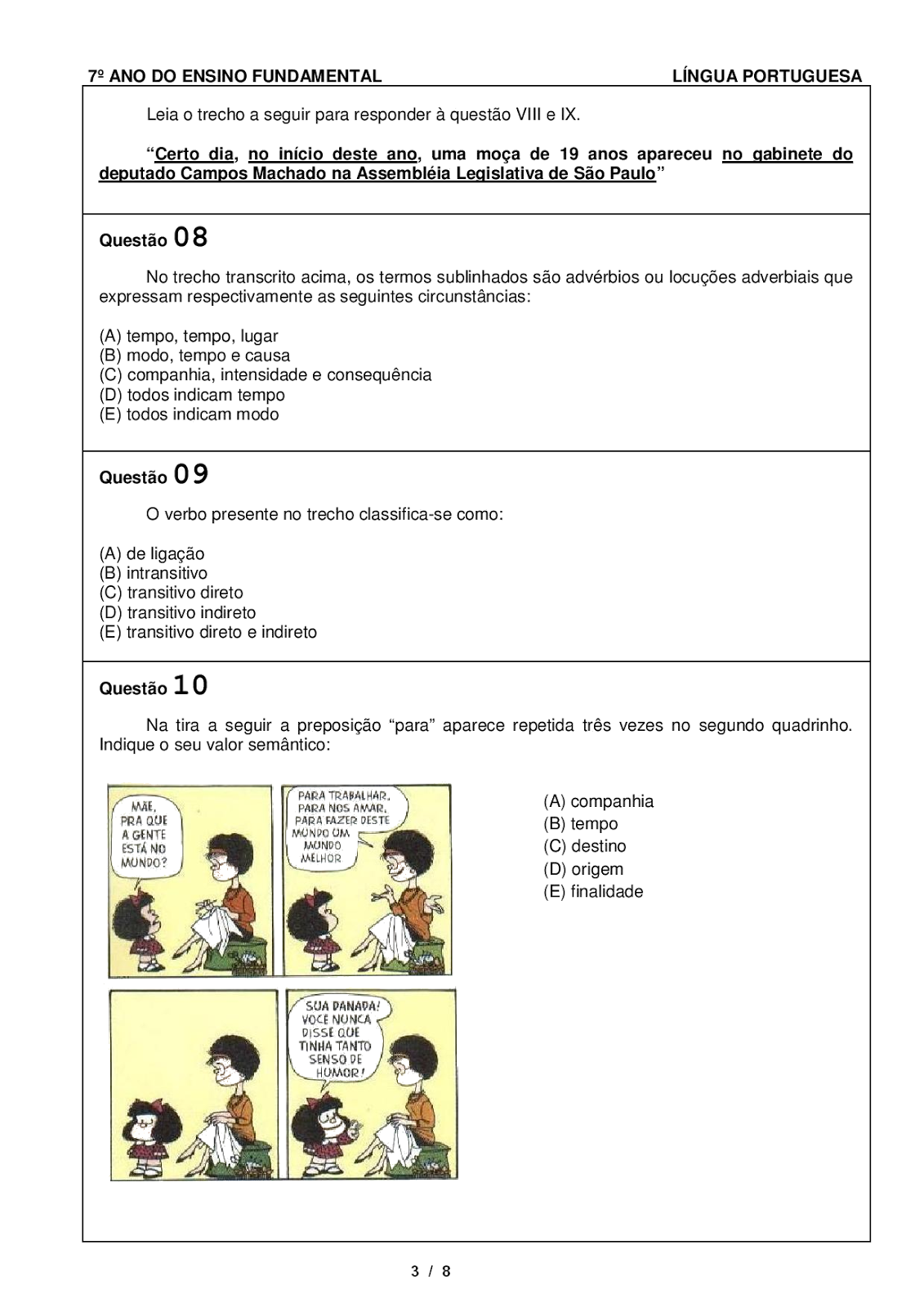 Simulado 7 Ano Português Com Gabarito Pdf - RETOEDU