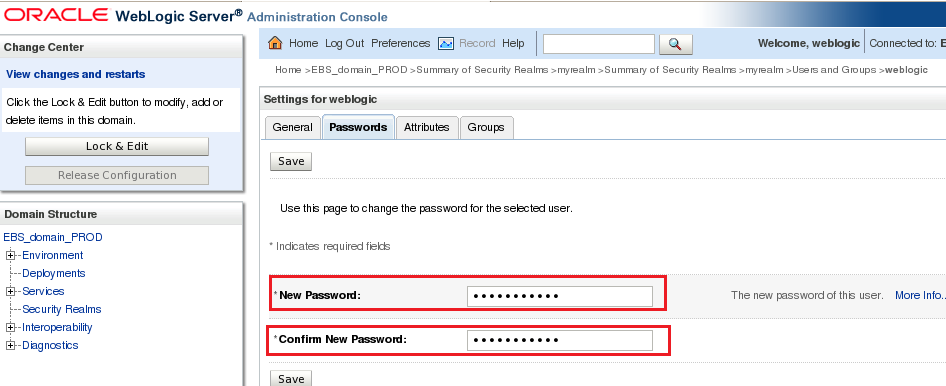 oracle change user password,Change Weblogic admin password in Oracle EBS R12.2-CSDN博客
