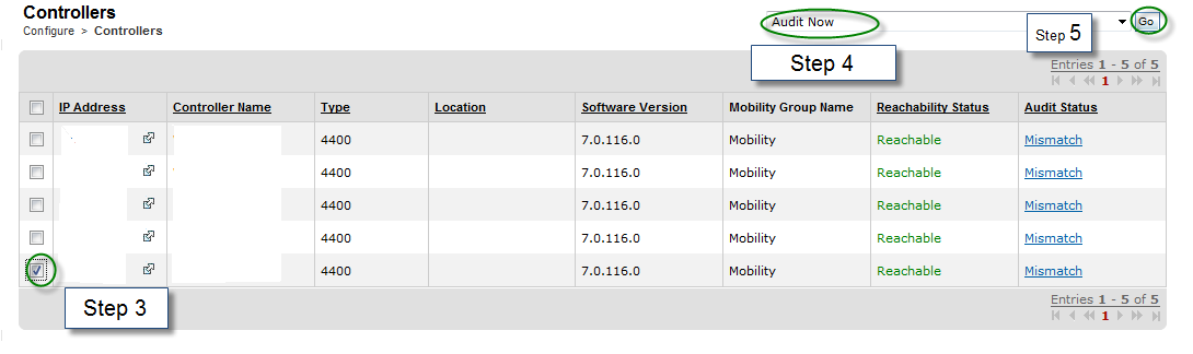Audit Mismatch on WCS for WLC Deployments