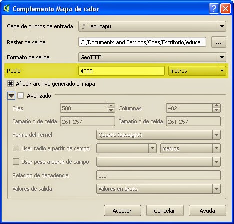 Cartografía Digital: Mapas de calor (heatmap) en Global Mapper y QGIS.